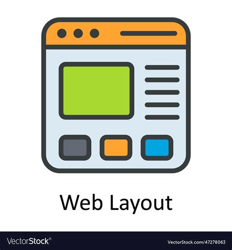 Web Layout Fill Outline Icon Design Royalty Free Vector