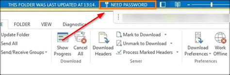 fix need password error message in outlook