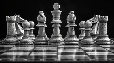 The Set Of Chess Pieces Element King And Queen Standing On Chessboard