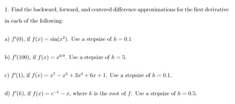 Solved Find The Backward Forward And Centered Chegg