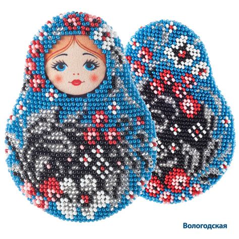 Набор для вышивания бисером, Радуга бисера, В-544, Матрешка Вологодская ...