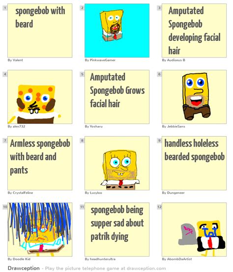 Spongebob With Beard Drawception