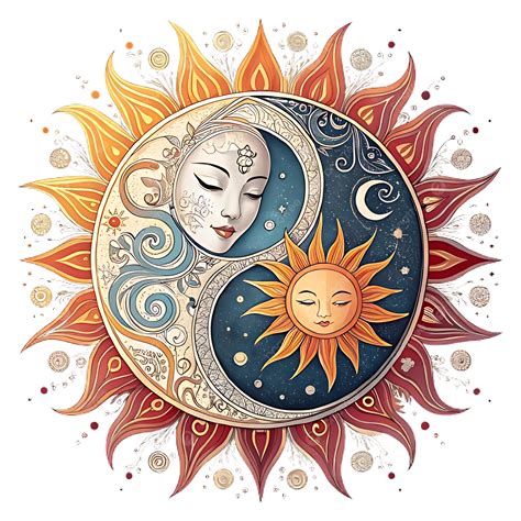 Celestial Balance A Radiant Sun And Moon Mandala Celestial Mandala
