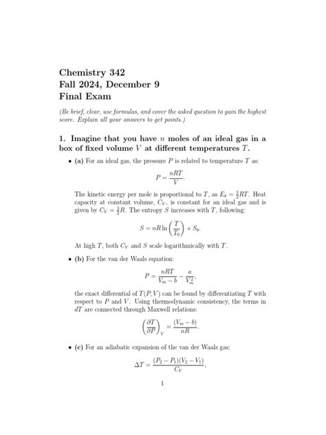 Pchemfinalnotes Pdf Gases Temperature