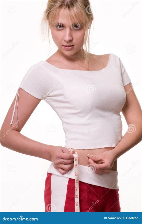 Measuring Waist Line Stock Image Image Of Fitness Thin