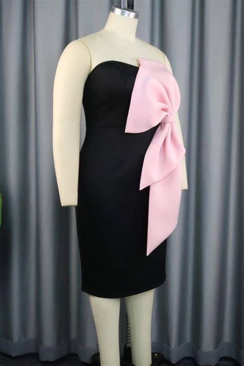 Wholesale Black Sexy Formal Patchwork Backless With Bow Contrast