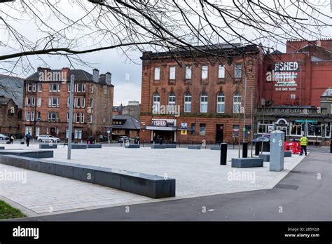 The Public Space Outside Langside Hall In Shawlands Glasgow With The Shed In The Background