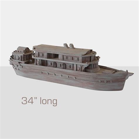 Folk Art Boat Model Hand Made Boat Model Pulp Holyoke Ma Attic