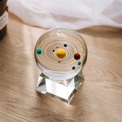 3d Solar System Crystal Ball Engraved Solar System Grandado