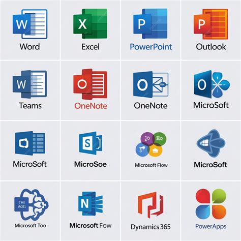 Logos Of All Microsoft Office Programs Illustration Premium Ai