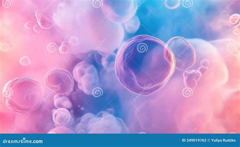 Abstract Blue And Pink Stem Cells On Gradient Background Stock