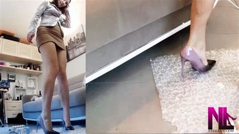 Crunchy Egg Packaging Flattening In My Black And Rose High Heels On Barefoot Not In Hd