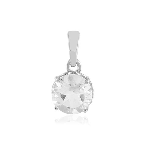 Zilveren Hanger Met Een Witte Kwarts 9892tw Juwelo Sieraden