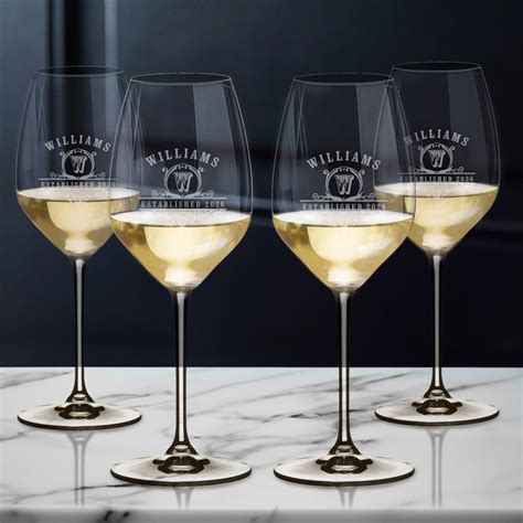 Personalized Riedel Wine Glasses Rieslingwhite Wine Set Of 4