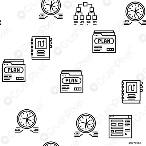 Planning Work Process Vector Seamless Pattern Stock Vector 3772561 Crushpixel