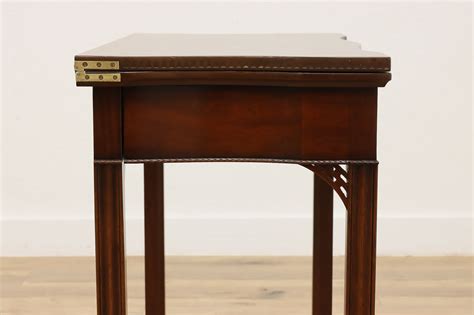 Mahogany Vintage Hall Console Flip Top Game Table Kittinger