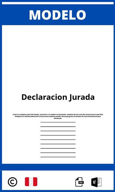 Descargar Formato De Declaracion Jurada De Patrimonio
