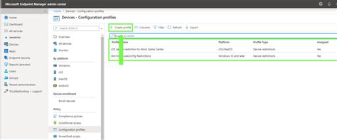 Microsoft Intune Device Configuration Profiles Core Feature Is