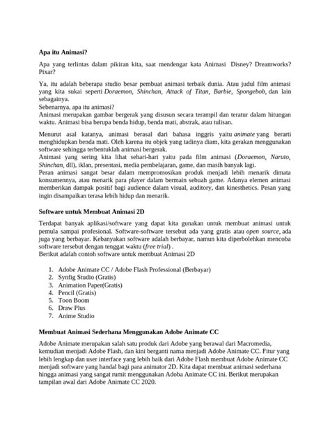 Ektra Animasi Adobe Animate Pdf Game And Aktivitas Komputer