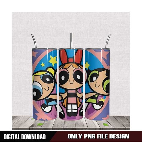 Powerpuff Girls 20oz Skinny Tumbler Digital File Png Inspire Uplift