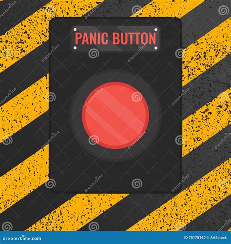 Panic Button Sign On Yellow Striped Background Stock Vector Illustration Of Business Caution