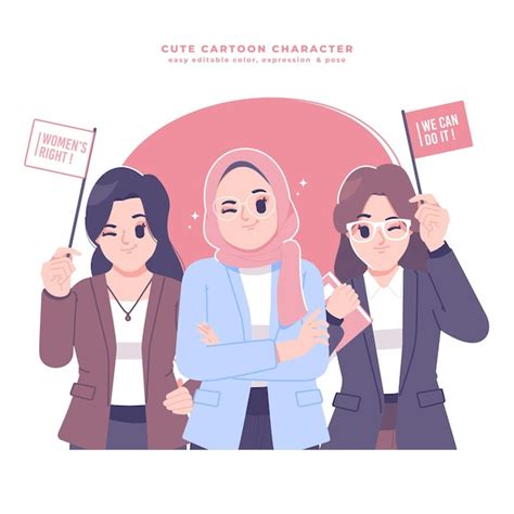 Premium Vector Girl Squad Character Illustration Vector