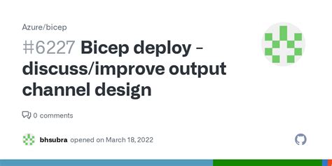 Bicep Deploy Discuss Improve Output Channel Design Issue Azure Bicep Github