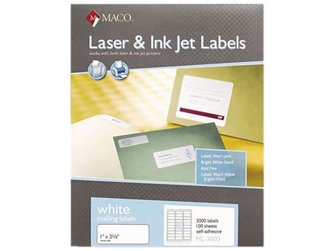 Maco Ml 3000 White All Purpose Labels 1 X 2 5 8 3000 Box