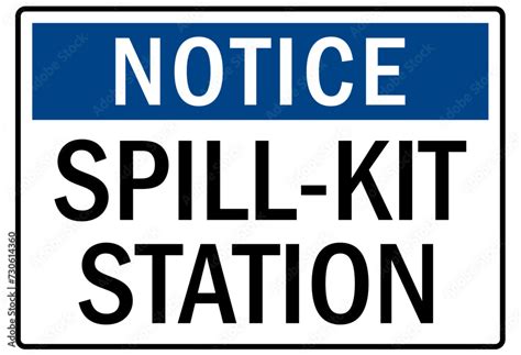 Spill Sign Spill Kit Station Stock Vector Adobe Stock