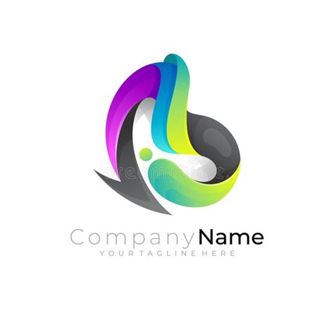 Letter B Logo Design Colorful B Logo And Arrow Icons Stock Vector Illustration Of Brand