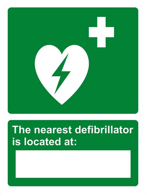 Defibrillator Location Sign First Aid Mjn Safety Signs Ltd