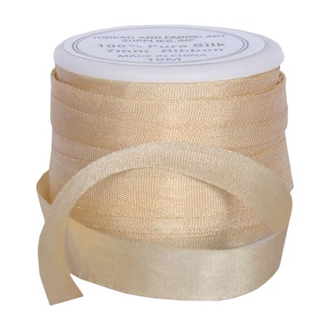 100 Pure Silk Ribbon By Threadart 7mm Pastel Peach No 502 3