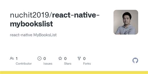 Github Nuchit React Native Mybookslist React Native Mybookslist