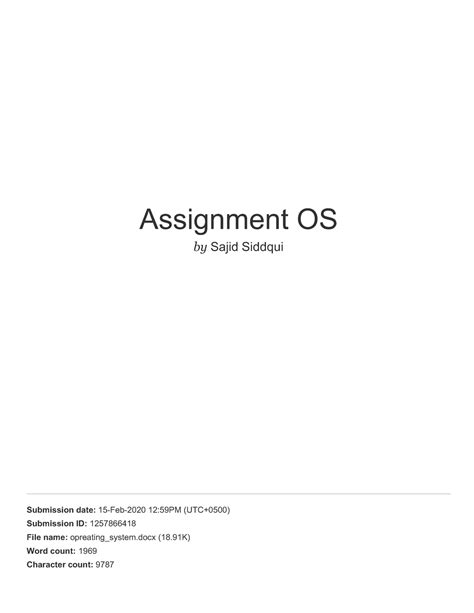 Assignment Os Computer Applications Assignment Osby Sajid Siddqui Submission Date