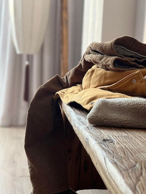 Premium Photo View Of Clothes On Table