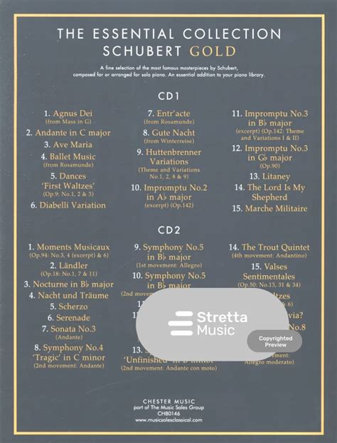 The Essential Collection Schubert Gold Cd Edition Von Franz Schubert Im Stretta Noten Shop
