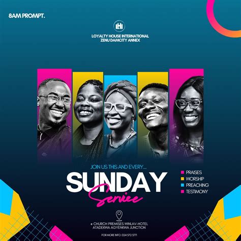 Sunday Service Flyer Social Media Design Graphics Graphic Poster