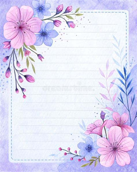 Feminine Themes Border With Paper Texture And Lavender Bliss Palette