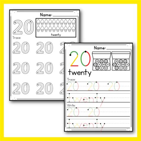 Number 20 Worksheets Preschool Number 20 Tracing Worksheet Number