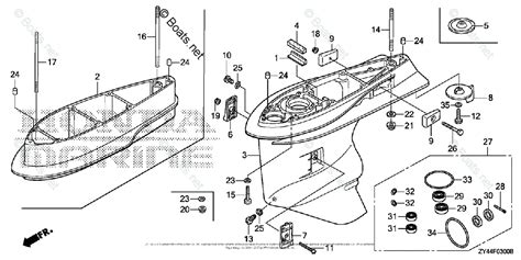 Honda Outboard 2007 And Later Oem Parts Diagram For Gear Case