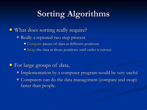Ppt Sorting Algorithms For Efficient Data Management Powerpoint