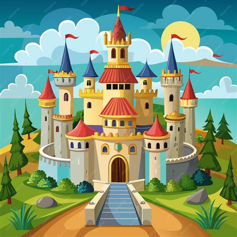 Premium Vector Royal Castle Cartoon Vector Illustration Flat Style
