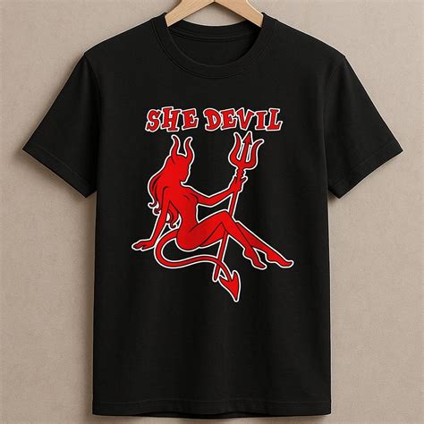She Devil Shirt Red Devil Girl Tee Devil Logo Shirt Satanic Womens