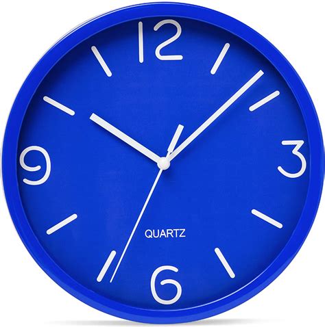 Bernhard Products Black Wall Clock 8 Inch Silent Non Ticking Quartz