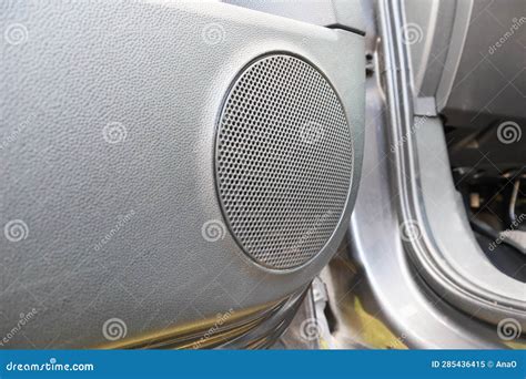 Car Door Image Of A Silver Steel Grill Metal Texture Speaker Grill