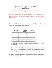 CSE HW CSE Operating Systems Fall Homework Due Date Oct Th Submit In