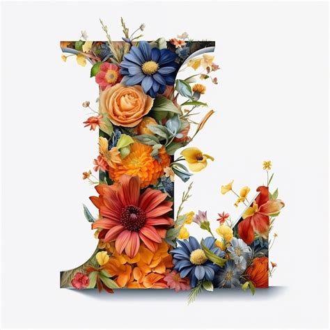 Premium Ai Image Floral Letter L