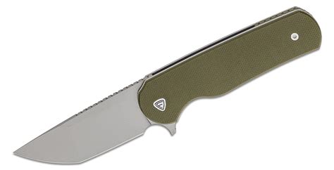Ferrum Forge Zelex Flipper Knife 2 75 D2 Bead Blasted Modified Tanto Blade Green G10 Handles