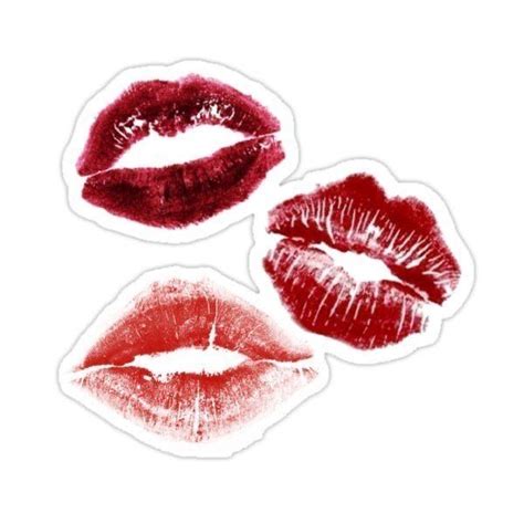 Red Lipstick Kisses Sticker Pack Desain Quilling Image Swag Cute