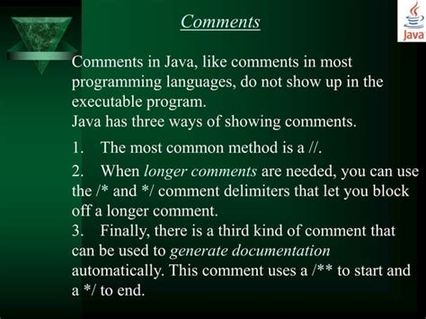 Fundamental Programming Structures In Java Pptx